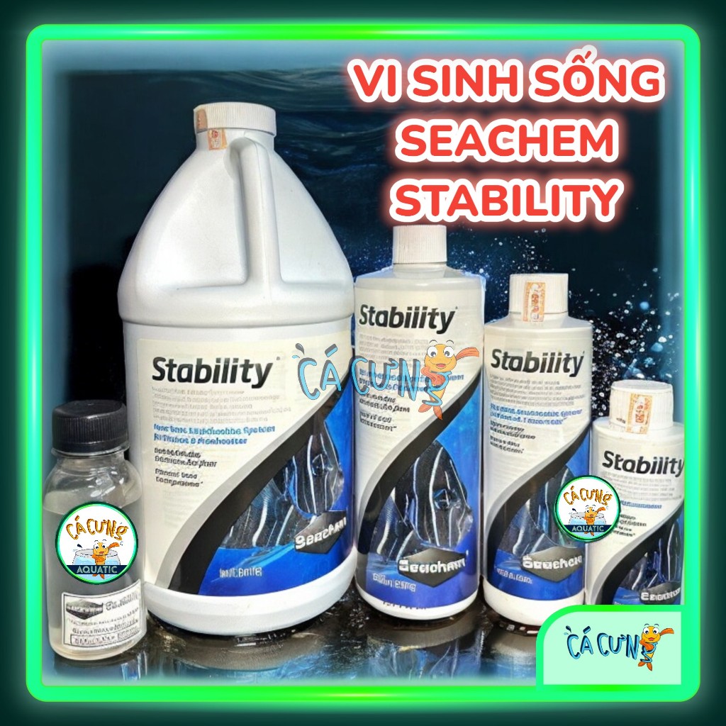 Vi Sinh Sống Stability Seachem - Vi sinh cao cấp cho hồ cá nước ngọt & nước mặn (HÀNG CÔNG TY ...