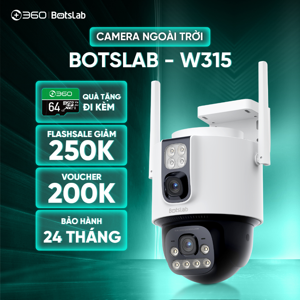 [TẶNG THẺ NHỚ] Camera Ngoài Trời 2 Mắt Góc Rộng Và Zoom Xoay 360 ...