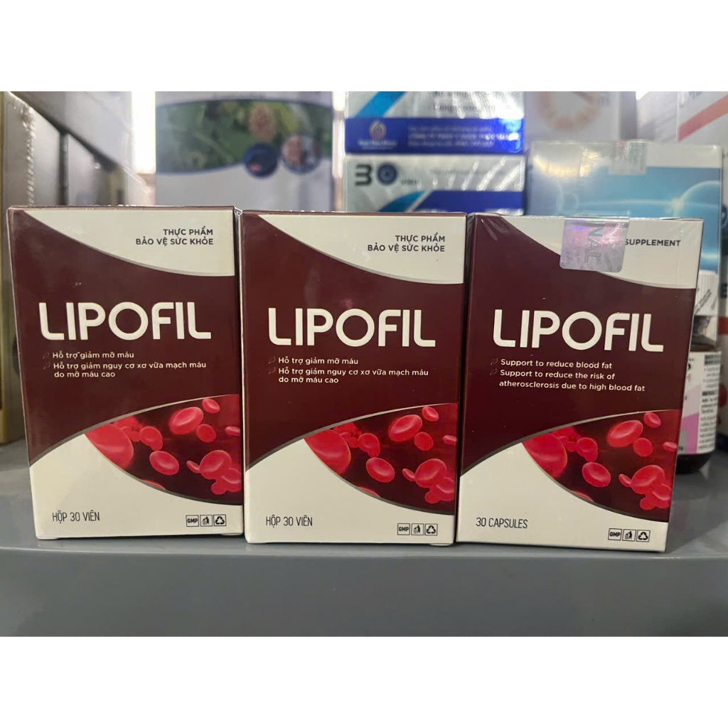 Viên uống Lipofil hỗ trợ mỡ máu hộp 30 viên | Shopee Việt Nam