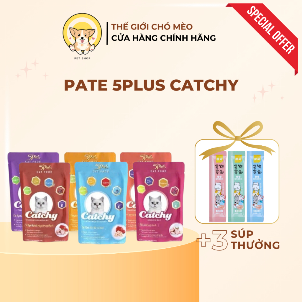 Pate Catchy Cho Mèo Gói 70g - Pate Cho Mèo Cao Cấp - Pate 5Plus & 5plus ...
