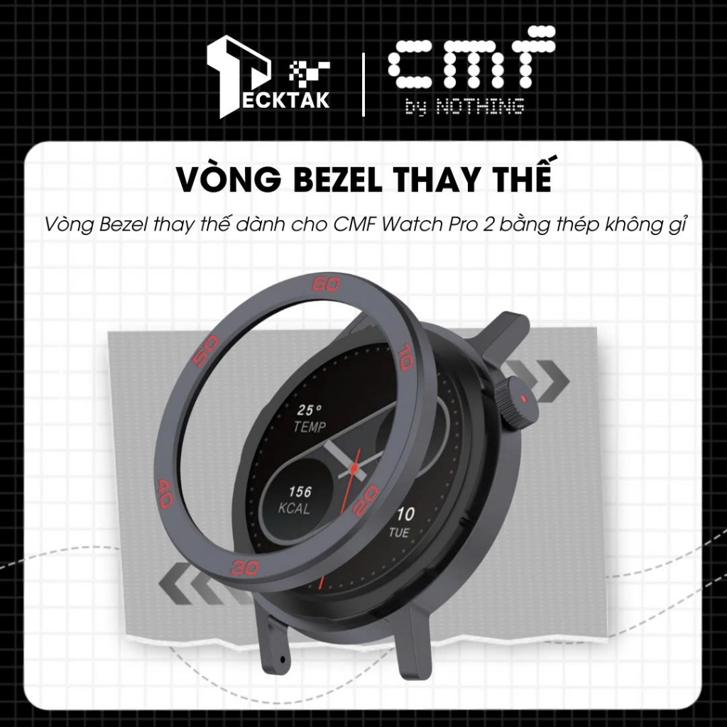 Vòng Bezel thay thế dành cho CMF Watch Pro 2 bằng thép không gỉ, nhiều ...