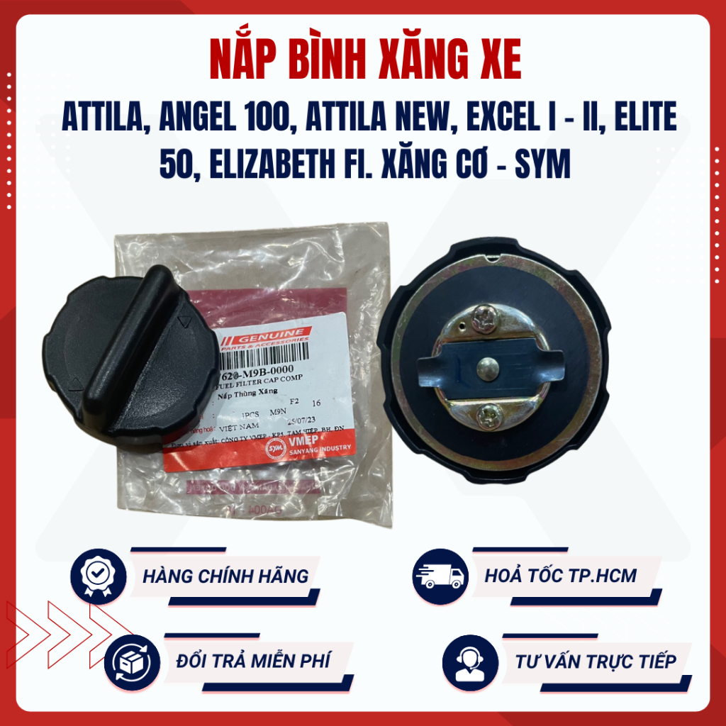 [Chính hãng] Nắp Bình Xăng Xe Attila 125cc , Angel 100,Excel II, Elite ...