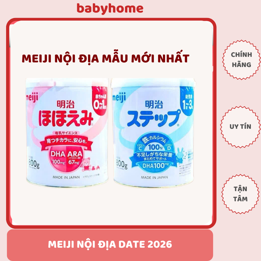 Sữa Meiji Nội Địa Nhật Số 0 Cho Bé 0-12 Tháng – Mẫu Mới 2026 – Hộp 800g Date Xa babyhome ...