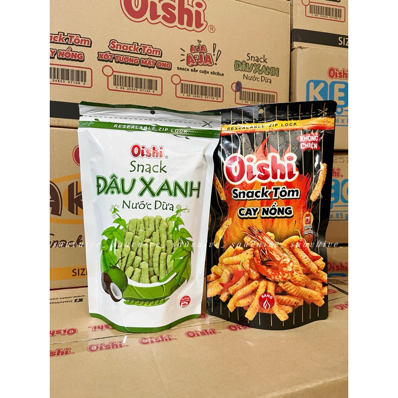 Combo 10 GÓI LỚN 65g Snack Oishi Đậu Xanh Nước Cốt Dừa, Snack Tôm Cay ...