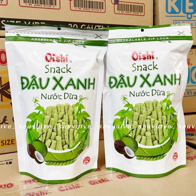 Combo 10 GÓI LỚN 65g Snack Oishi Đậu Xanh Nước Cốt Dừa, Snack Tôm Cay ...