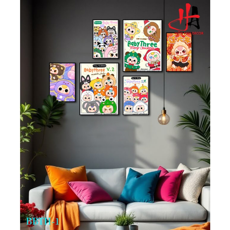 Tranh Baby Three Dán Tường Mặt Gương Tranh Có Keo Nhựa Formex Dày 5mm ...