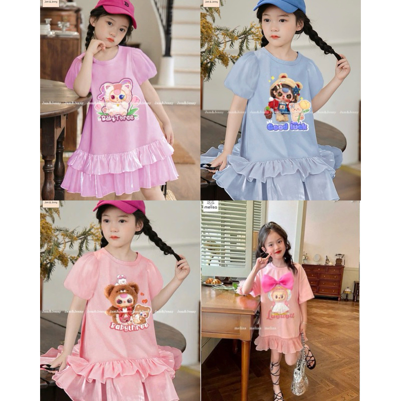 Đầm Baby Three Labubu đeo nơ nổi bật 12-45kg | Shopee Việt Nam