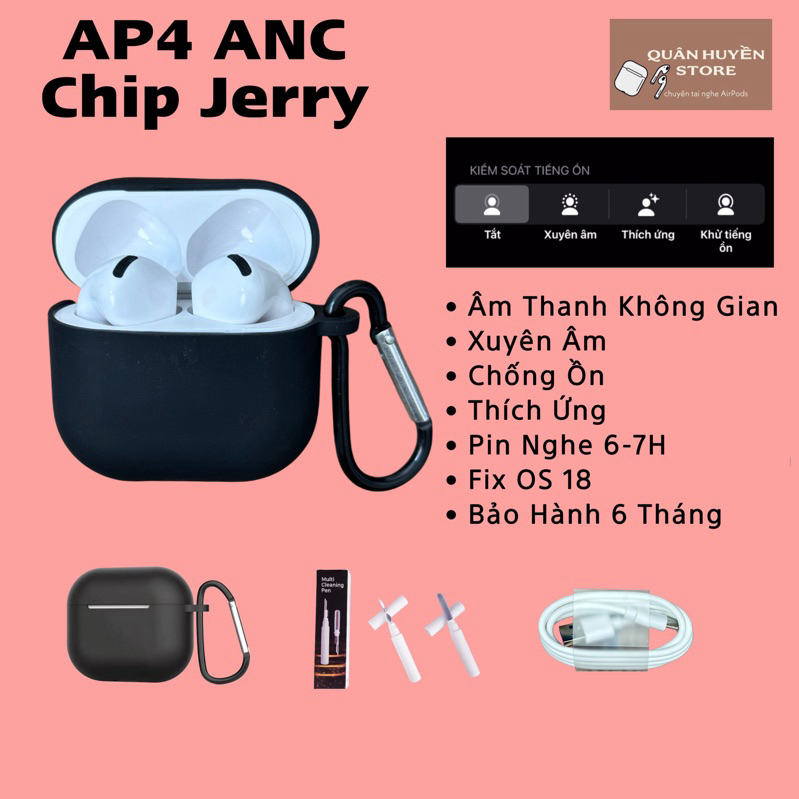 Tai Nghe AT AP.4 ANC Chip jerry, Tặng Ốp + Bút Vệ sinh + Cáp Sặc ...