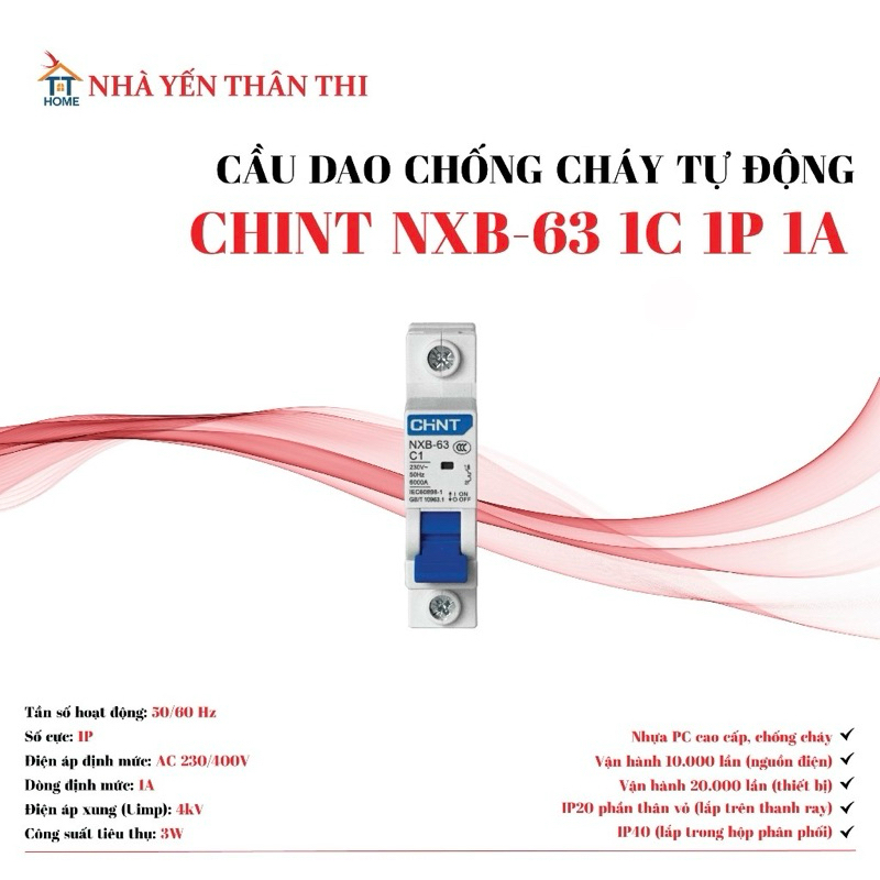 Cầu dao chống cháy tự động Chint NXB-63 C1 1P 6A | Shopee Việt Nam