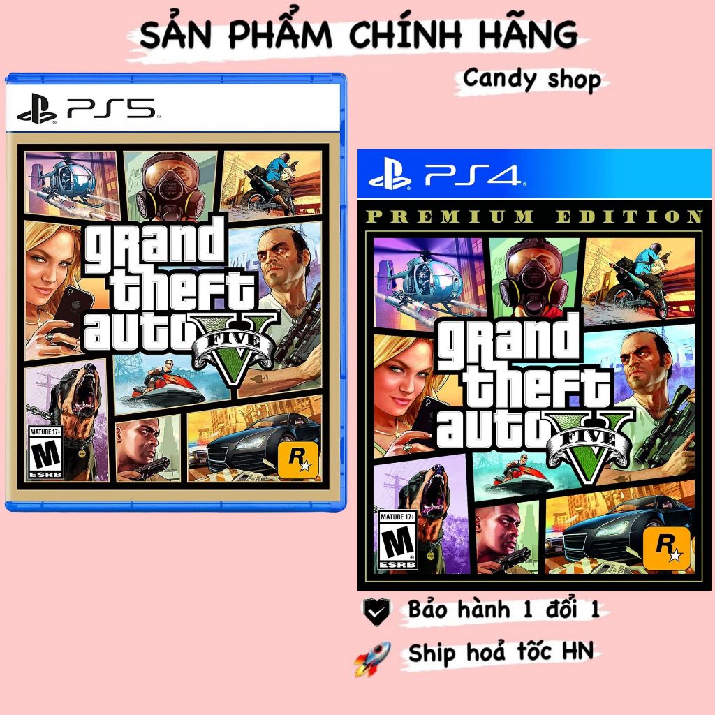 Đĩa Game Grand Theft Auto V Premium Edition (GTA 5) PlayStation 5 ...