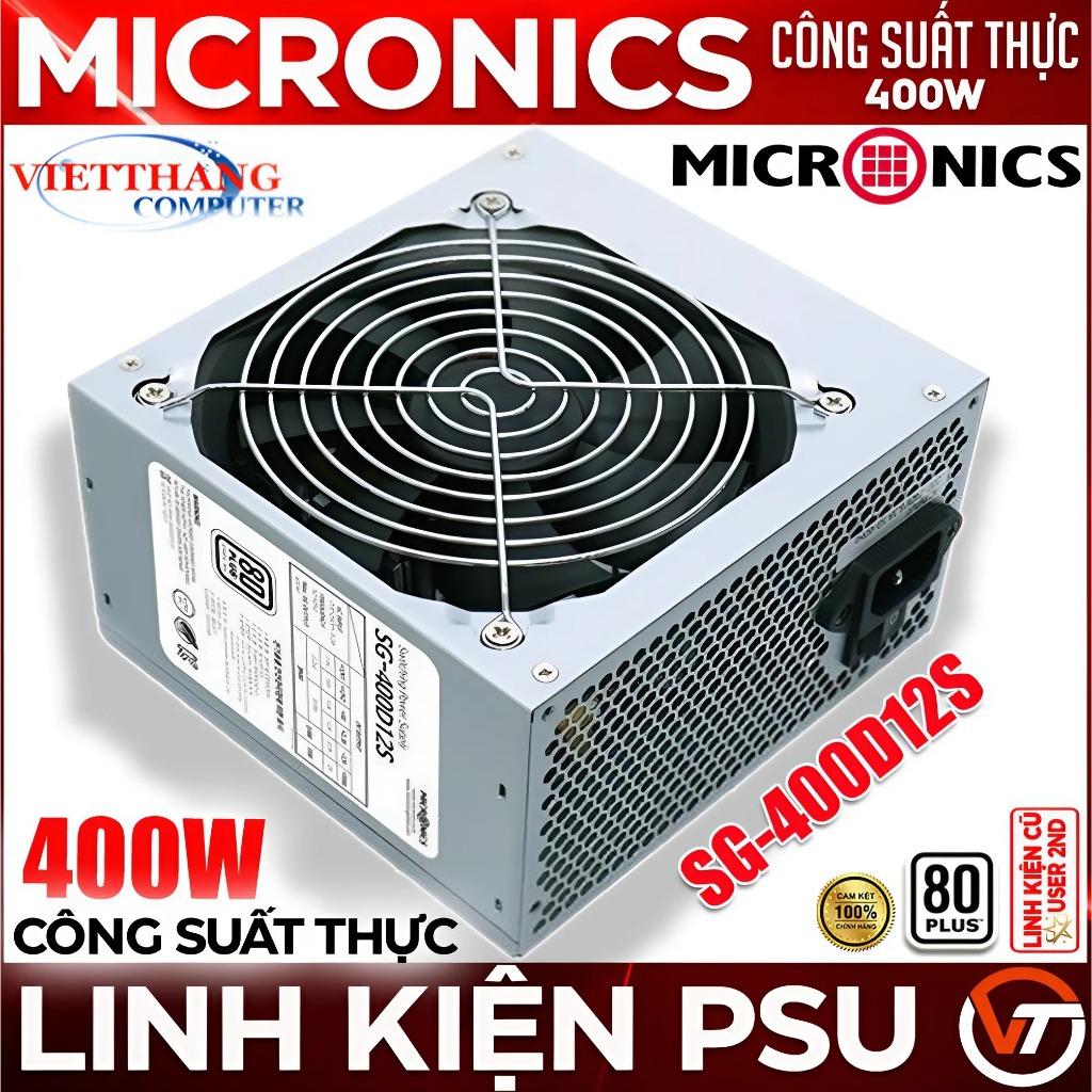 Nguồn Máy Tính Micronics SG-400D12S 400W Công suất thực 80 Plus White ...