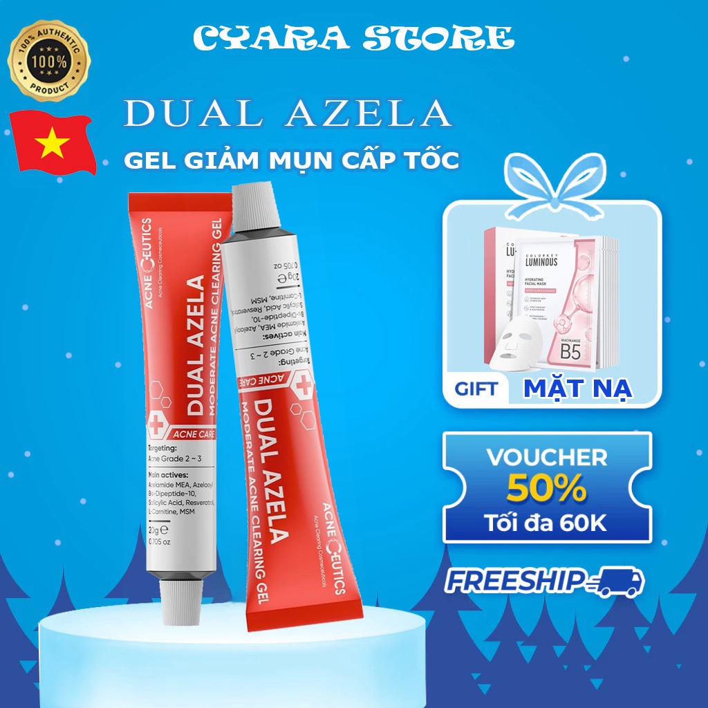 Gel Mụn Dual Azela Hỗ Trợ Làm Giảm Và Ngăn Ngừa Mụn, Giảm Thâm Đen ...
