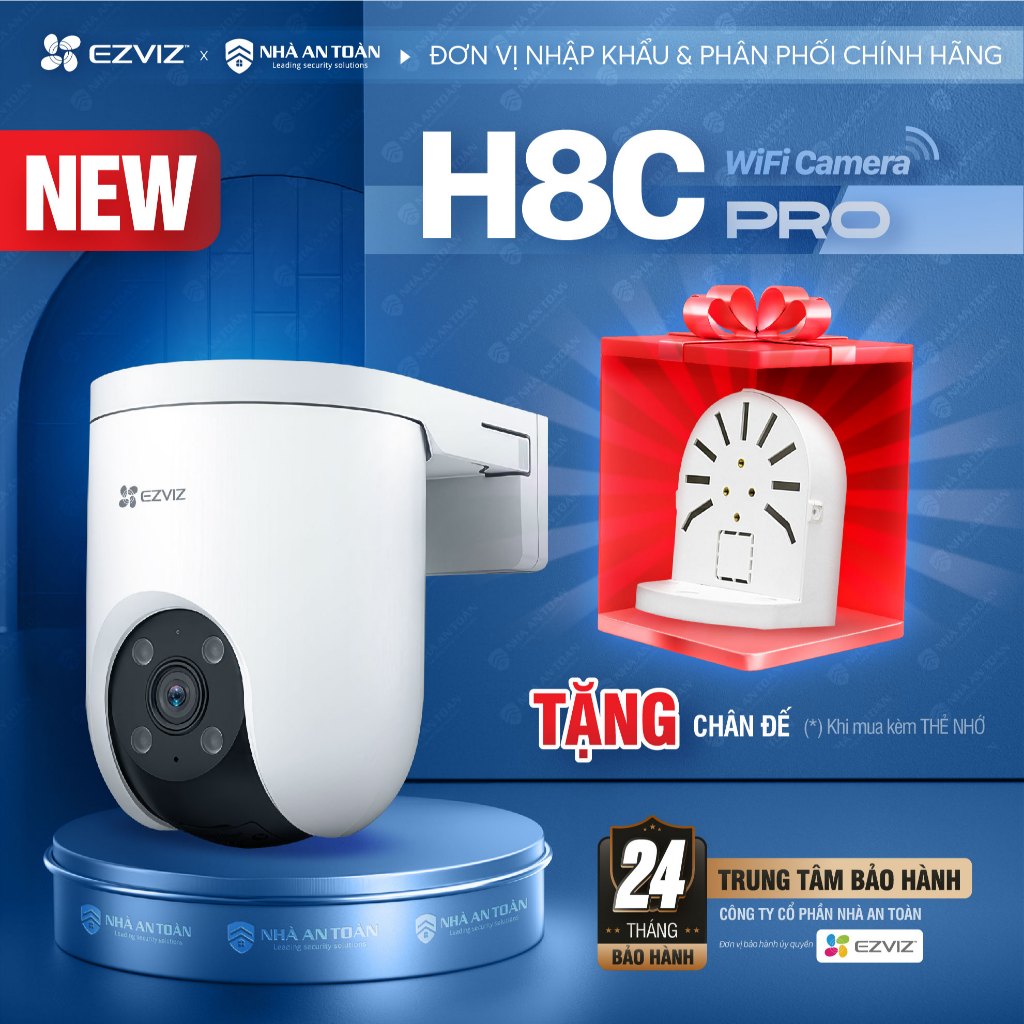 Camera WiFi EZVIZ H8C PRO 3MP / 4MP/ 5MP Ngoài Trời Xoay 360 Độ, Có Màu, Thoại 2 Chiều, AI Phát ...