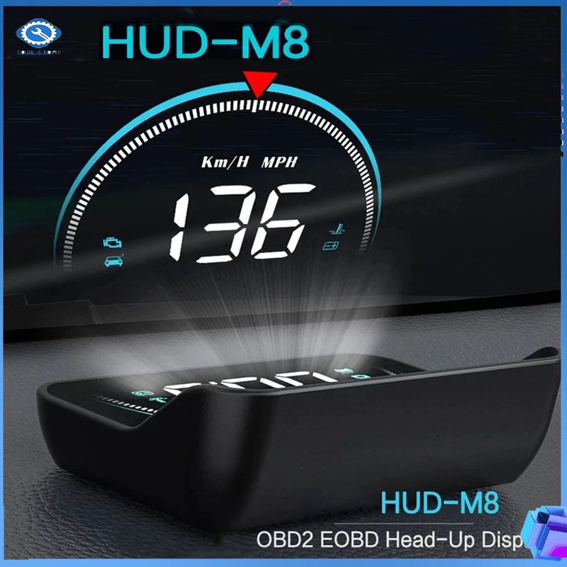 Màn hình hiển thị tốc độ kính chắn gió ô tô HUD ADAS - Tích hợp GPS, ODO, Cảnh báo tốc độ, Cổng ...