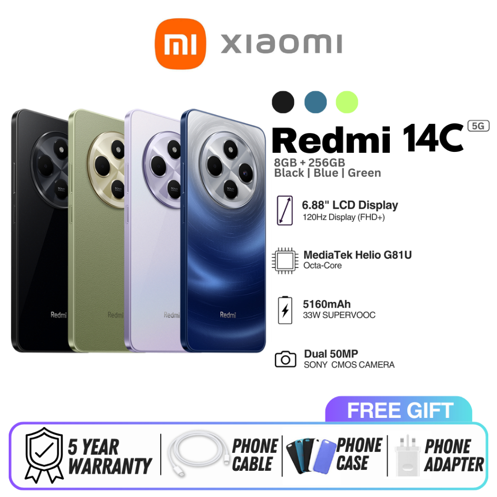 Xiaomi Redmi 14C | RAM 8GB + ROM 256GB | Chính hãng - Bảo hành 5 năm ...