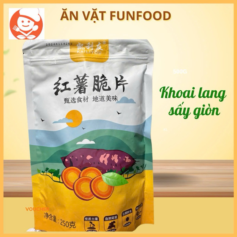 Khoai lang sấy Trung Kailiyou 250g, khoai lang sấy mật nội địa trung 250g,khoai sấy mật ong ...