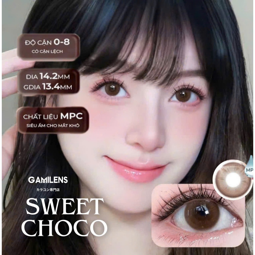 Lens y tế cấp ẩm 12 tháng SWEET CHOCO cho mắt nhạy cảm Hàn Quốc ...