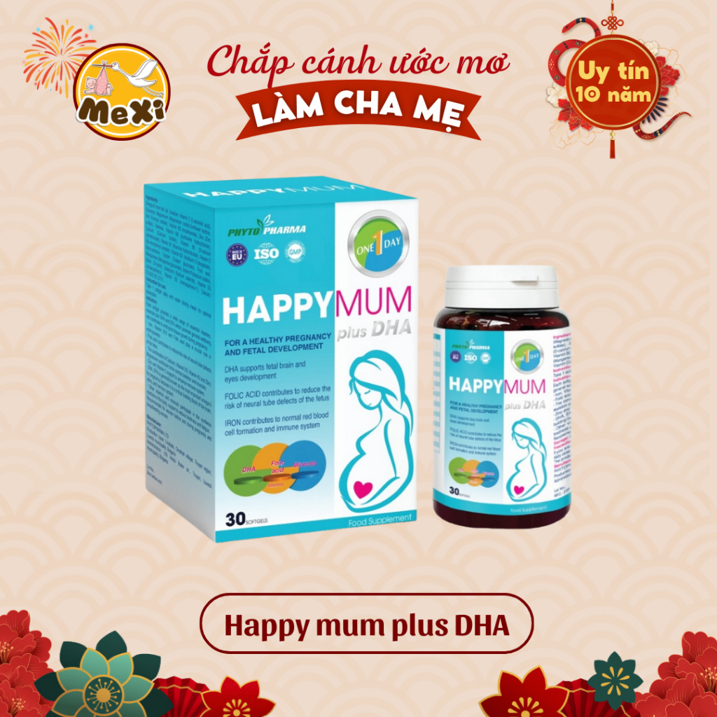 Happy Mum Plus DHA Mẹ Xi - Bổ sung DHA, EPA, các Vitamin và khoáng chất ...
