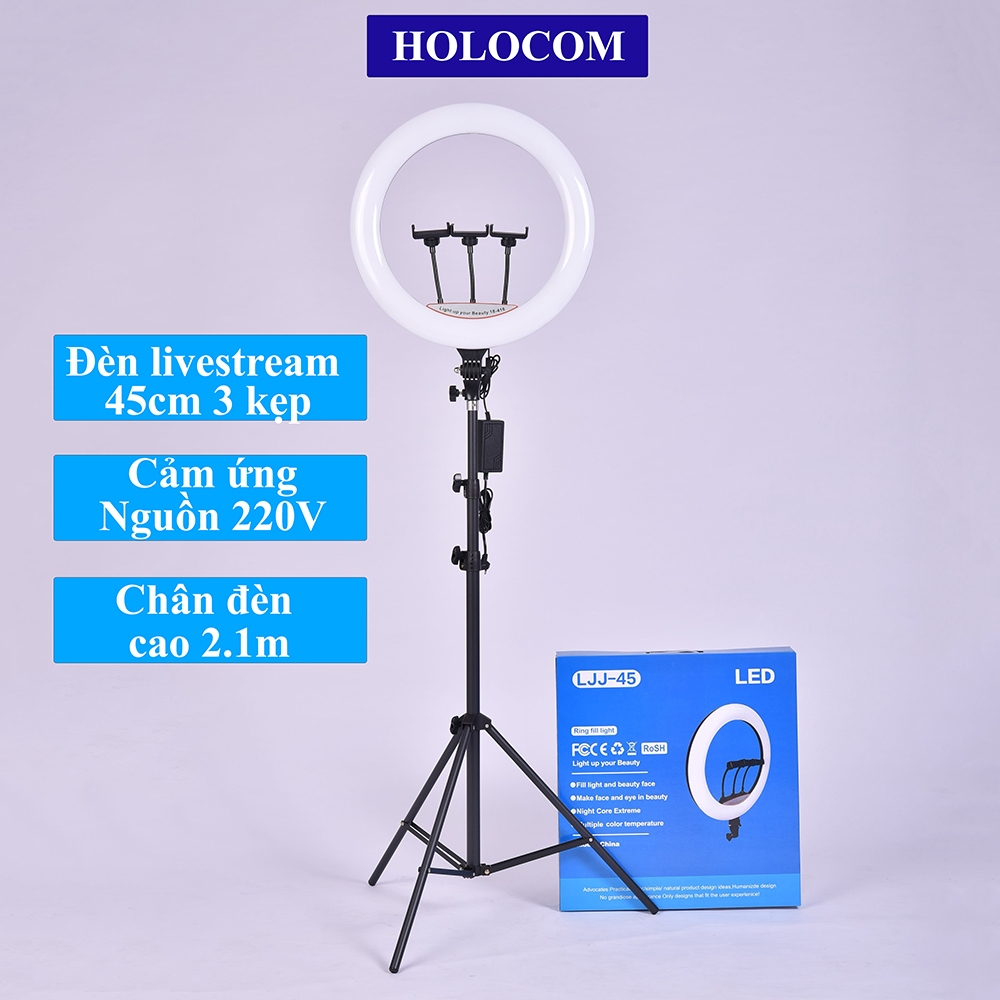 Đèn Livestream Cỡ Lớn Kèm Chân Đỡ Điện Thoại Cao 2m1 Size 26cm 30cm ...