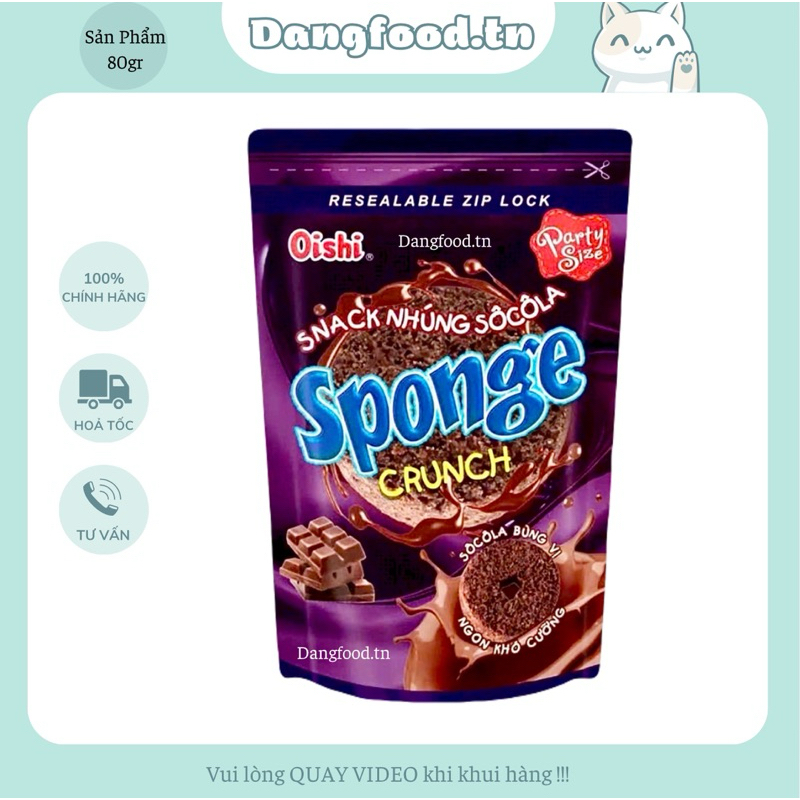 Snack Nhân Kem Sponge Crunch Oishi 85gr Túi ZIP [NEW]🔥 | Shopee Việt Nam