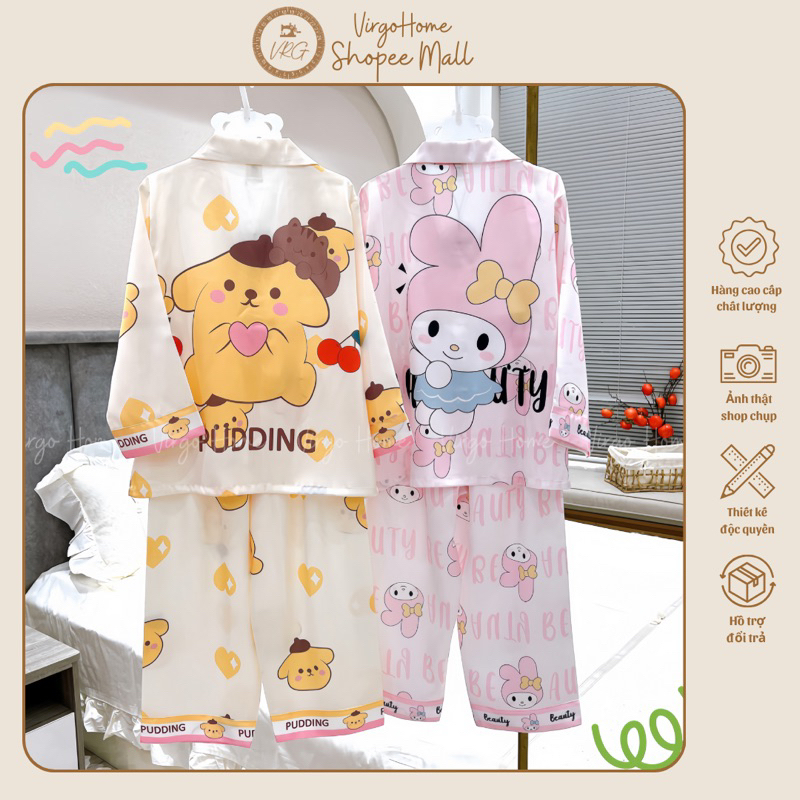 ĐỒ BỘ DÀI CHO BÉ 8-9Y (28KG-35KG) LỤA HỌA TIẾT CAO CẤP PYJAMS VIRGO 5 | Shopee Việt Nam