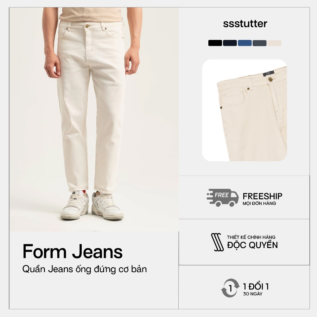 Quần bò ống đứng nam SSSTUTTER jeans ống suông dáng baggy co giãn tốt ...