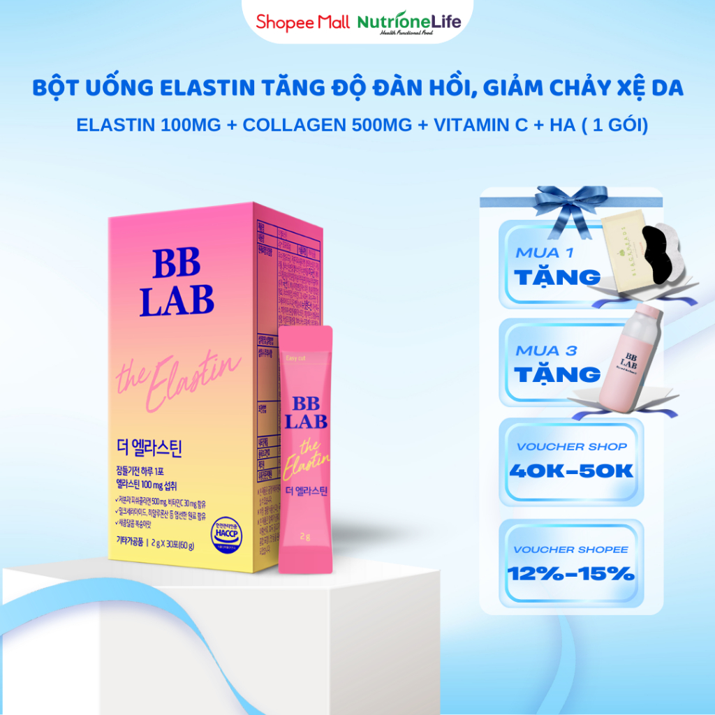 Bột uống BB LAB The Elastin Tăng Độ Đàn Hồi, Giảm Chảy Xệ, Nhăn Nheo ...