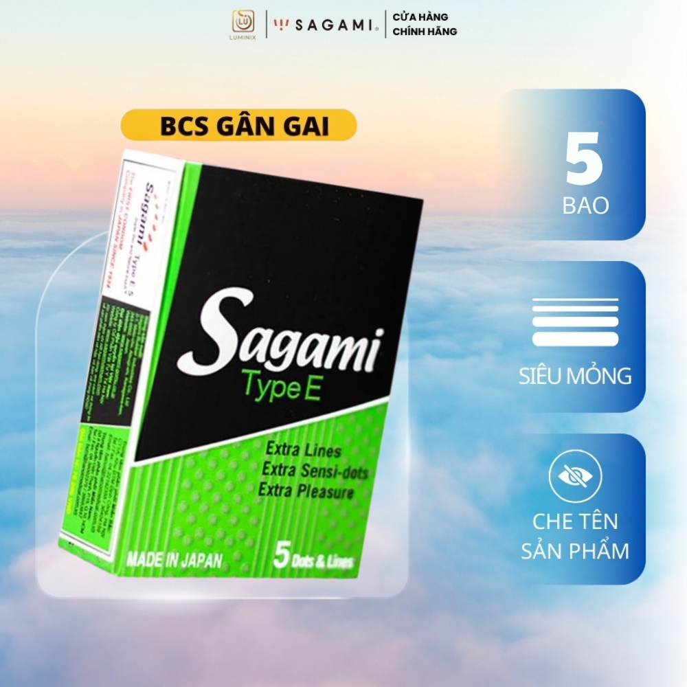 Bao cao su Sagami type E có gân gai hộp 5 chiếc | Shopee Việt Nam