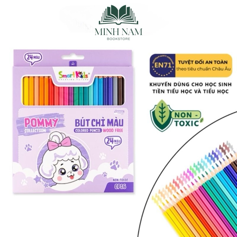 Bút chì màu Pommy Collection CP14/ CP15/CP16 SmartKids12/18/24 màu dành ...