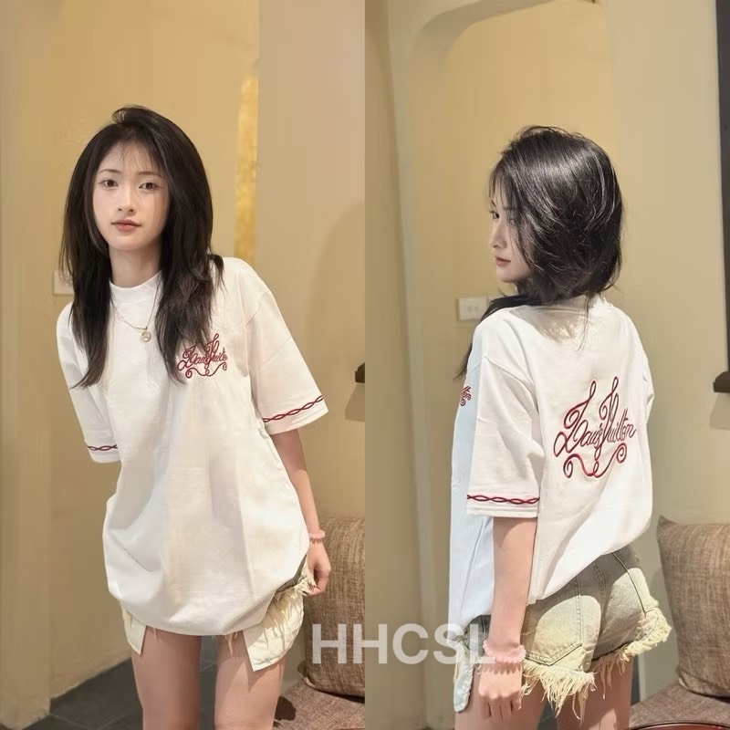 Áo Phông Nam Nữ M09 Lờ Vê Ký Chữ Đỏ Logo Thêu Siêu Đẹp - Áo Thun Nam Nữ Lờ Vê Chất Cotton 2 ...