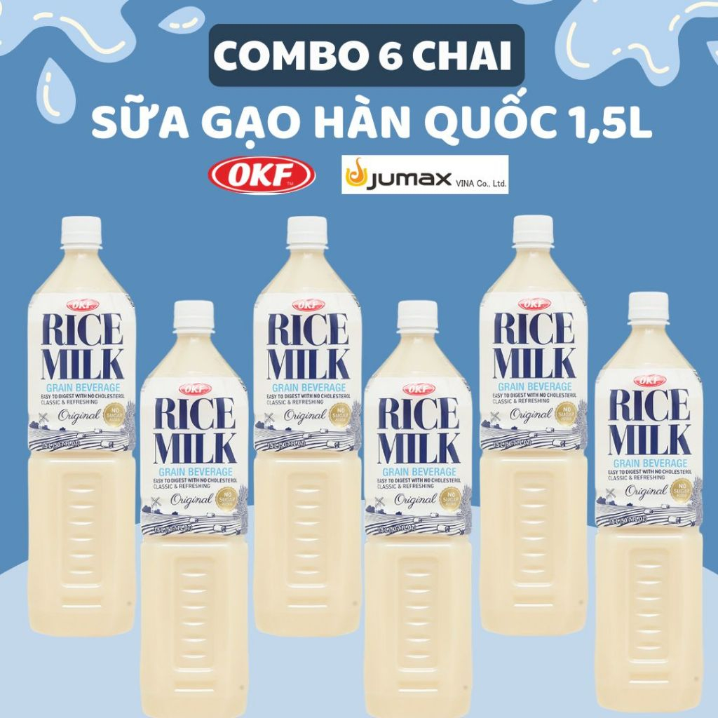 [HÀN QUỐC] Combo 6 Chai Sữa gạo 1,5L đường ăn kiêng Rice milk OKF HSD 5 ...