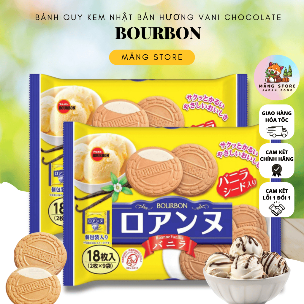 [HSD 10/2025] Bánh Quy Kem Bourbon Nhật Bản hương vani chocolate ...