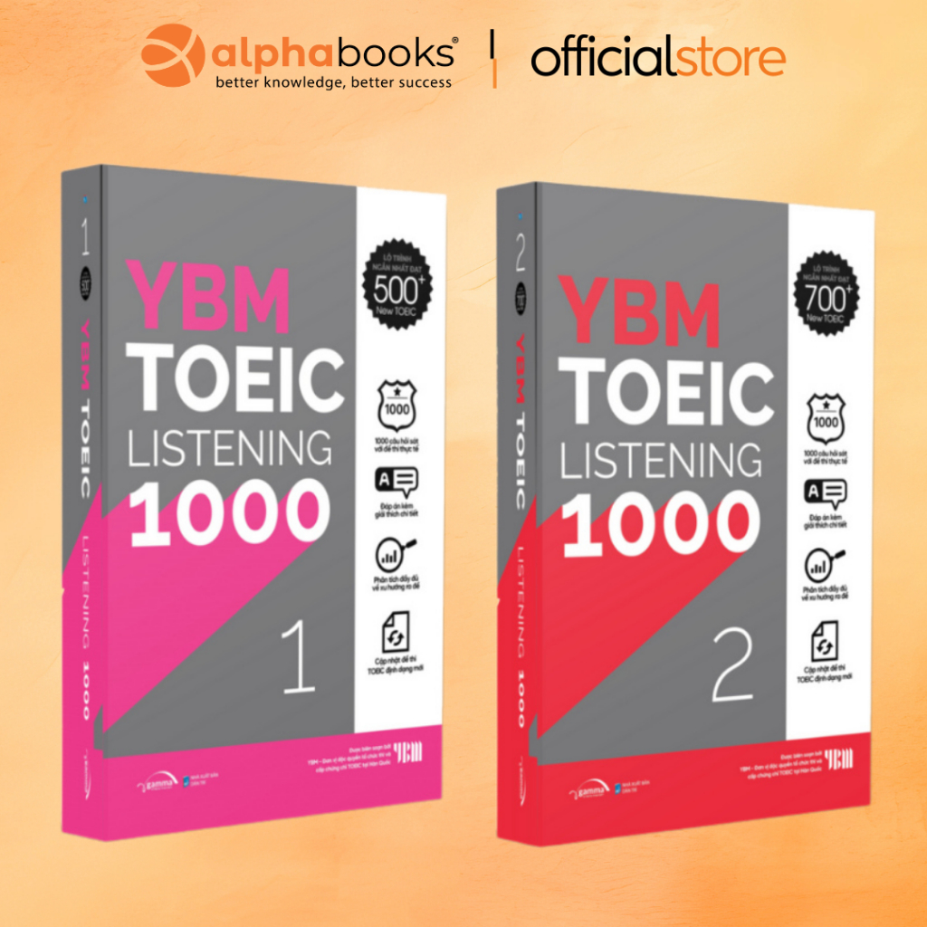 Sách > Combo YBM TOEIC Listening 1000 Vol 1 + Vol 2 - 10 Đề Thi Sát Nhất Với Bài Thi TOEIC Theo ...