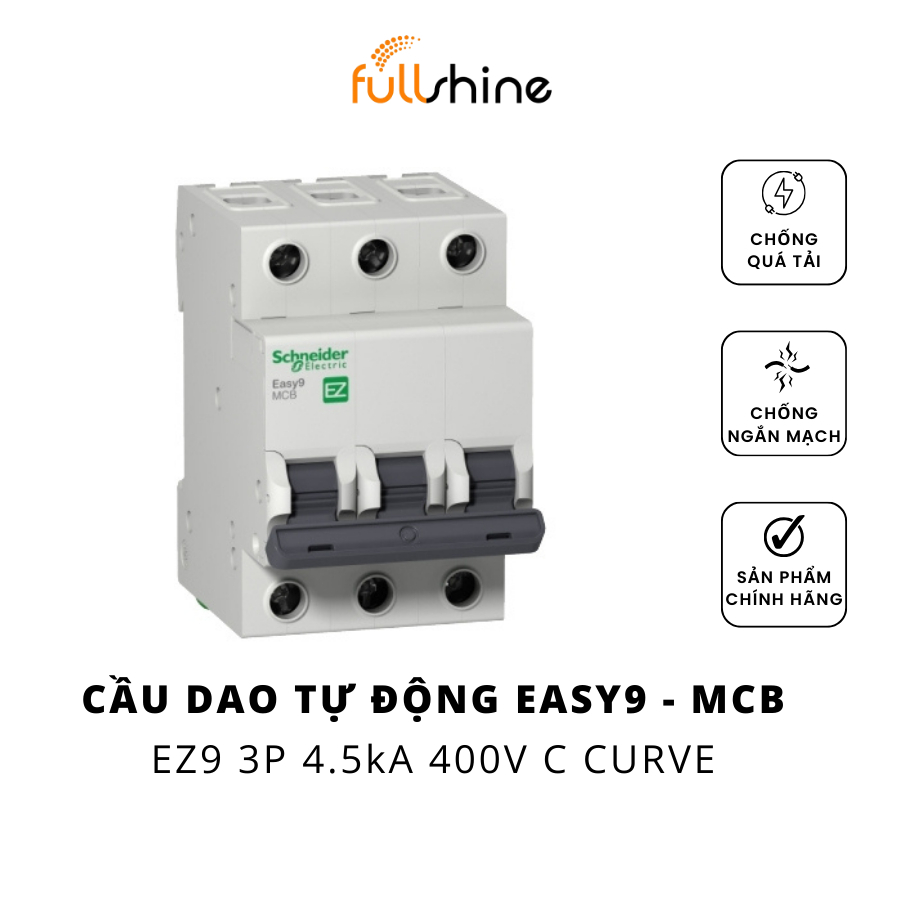 Cầu dao tự động MCB Schneider Easy9 EZ9F343 3P 4.5kA 400V C-Curve | Shopee Việt Nam