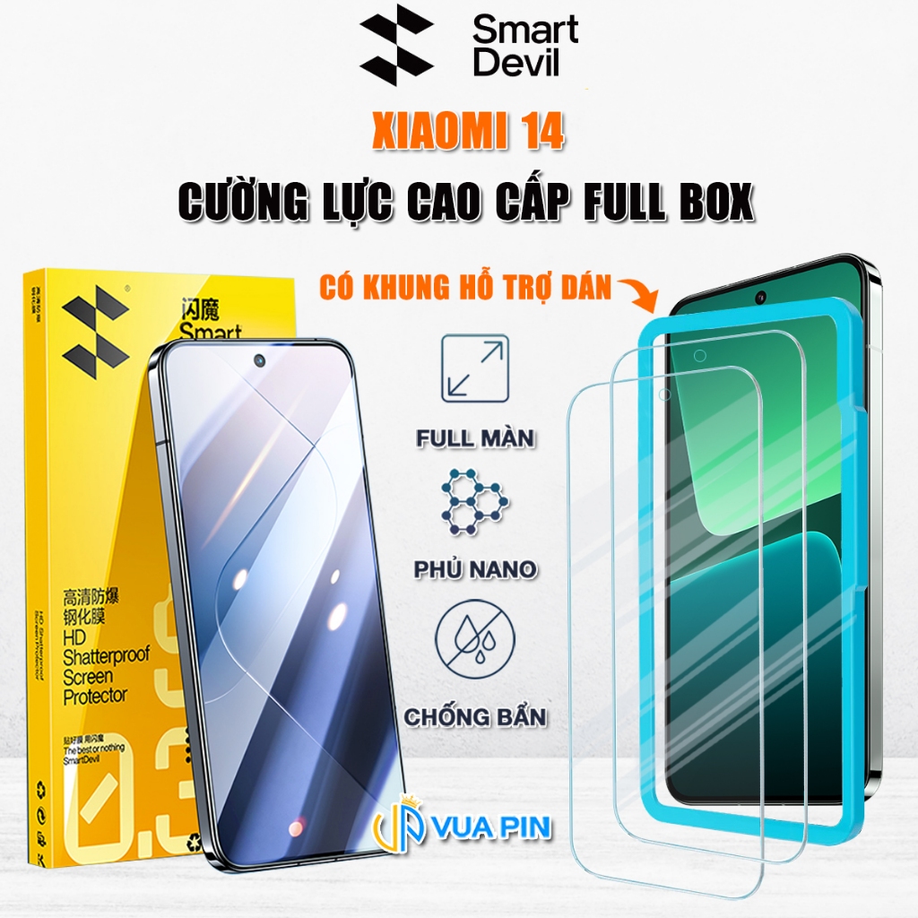 Kính cường lực Xiaomi 14 trong suốt full màn hình chính hãng SmartDevil - Dán màn hình Xiaomi Mi ...