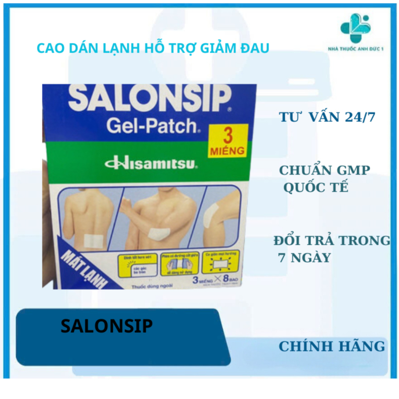 Cao Dán Lạnh SALONSIP mẫu mới Hộp 8gói x 3 miếng | Shopee Việt Nam