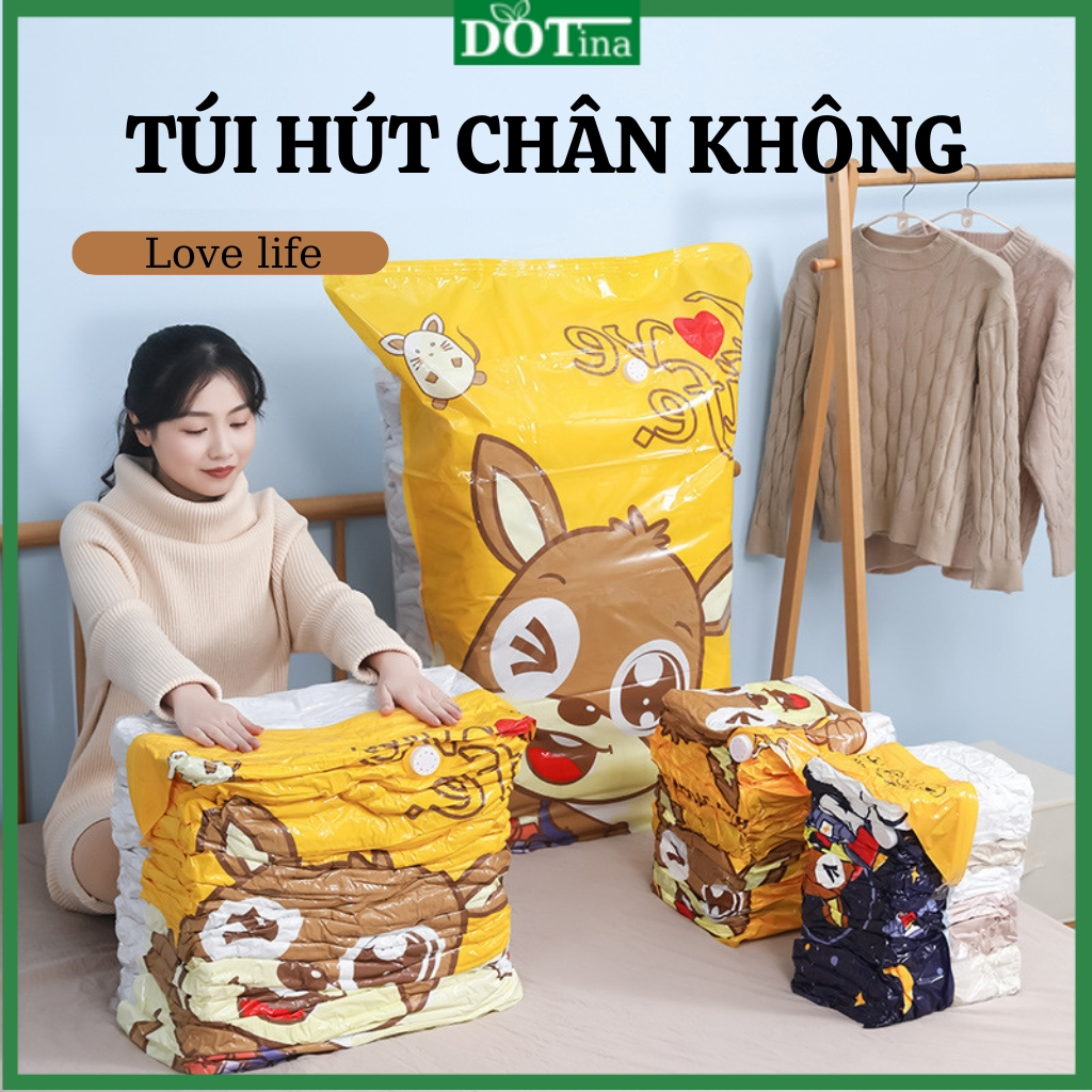 Túi hút chân không đựng quần áo túi đựng chăn ga gối đệm tránh ẩm mốc sử dụng nhiều lần Dotina ...
