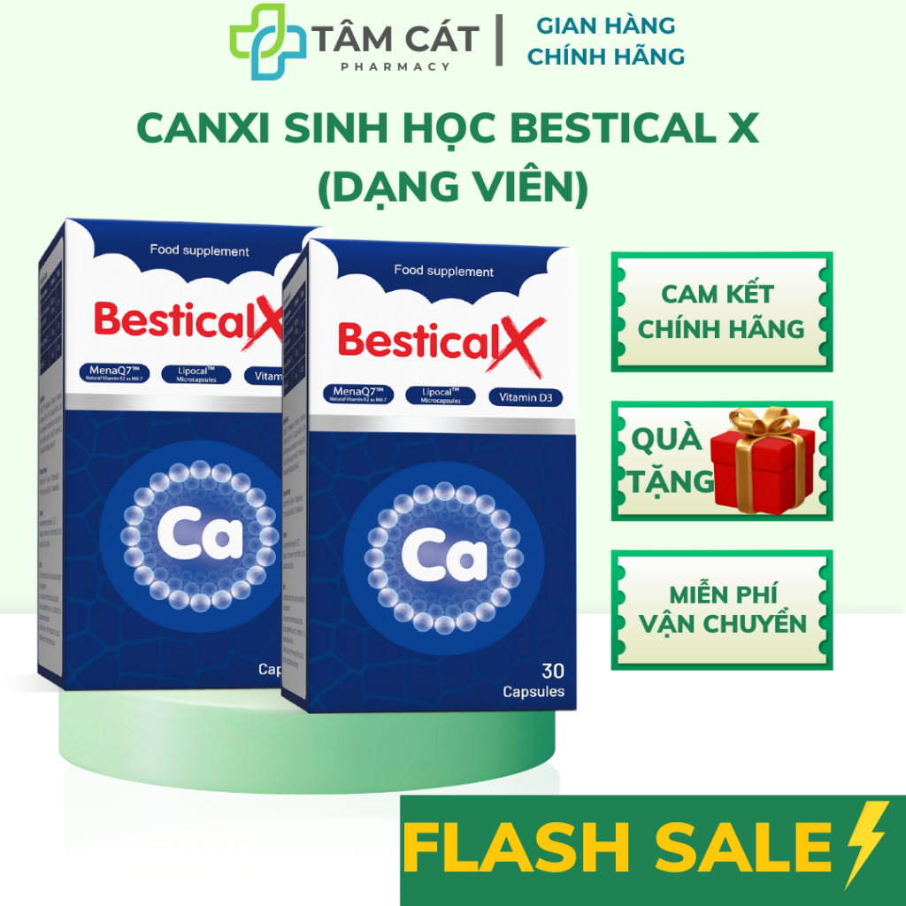 Bestical X Canxi Sinh Học Bổ sung Canxi, Vitamin D3k2 cho bé và Mẹ bầu, sau sinh, dễ hấp thu ...