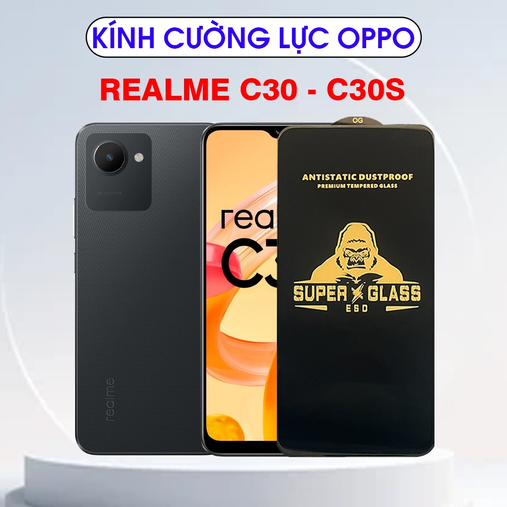 KÍNH CƯỜNG LỰC OPPO REALME C30 -C30S KINH CÔNG ĐEN FUII MÀN CHÍNH HÃNG ...