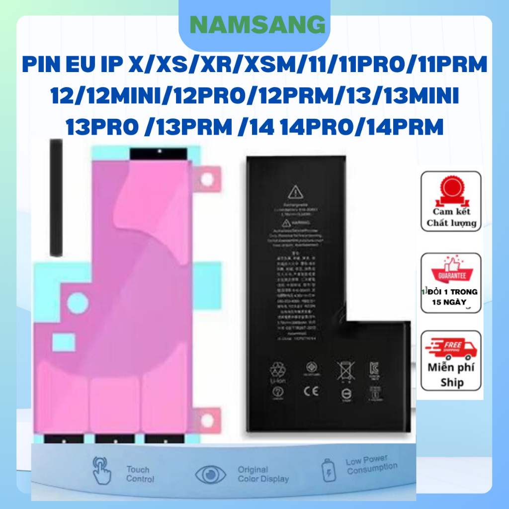 Pin EU Cho IP x/xs/xr/xsm/11/11pro/11prm/12/12mini/12pro/12prm/13 ...