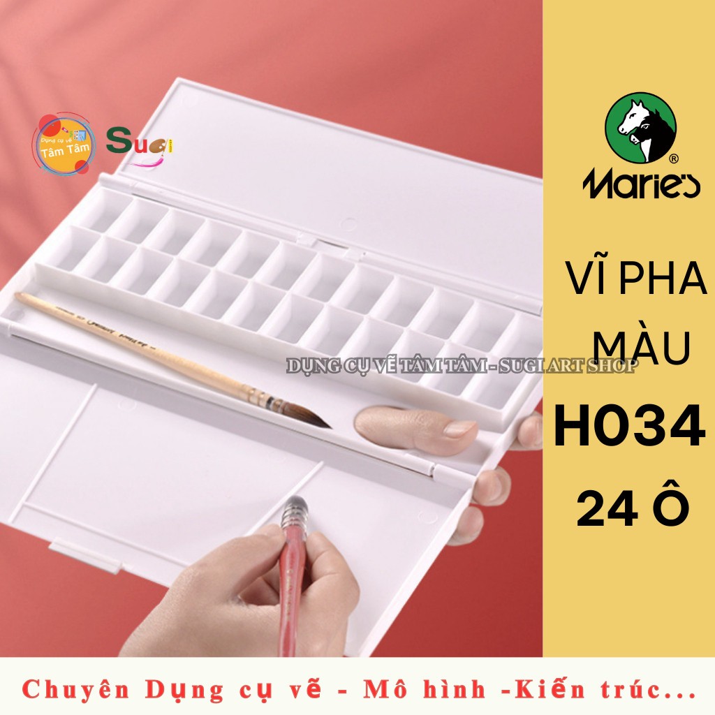 [ TÂM TÂM ] Vĩ pha màu gập Maries 24 ô H034 / Khây pha màu , Palette Marie's H034 | Shopee Việt Nam