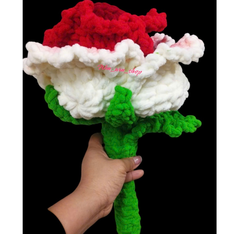 Diy Hoa hồng khổng lồ bằng len nhung đũa size 25*40 | Shopee Việt Nam