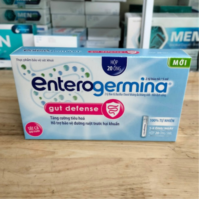 Men tiêu hóa Pháp Enterogermina Gut Defense 2 tỷ lợi khuẩn Hộp 20 ống phòng ngừa rối loạn hệ vi ...