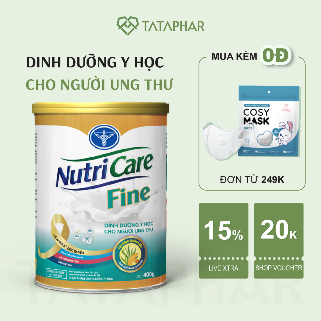 Sữa bột Nutricare Fine cho bệnh nhân ung thư 400g, 900g, Chính Hãng | Shopee Việt Nam