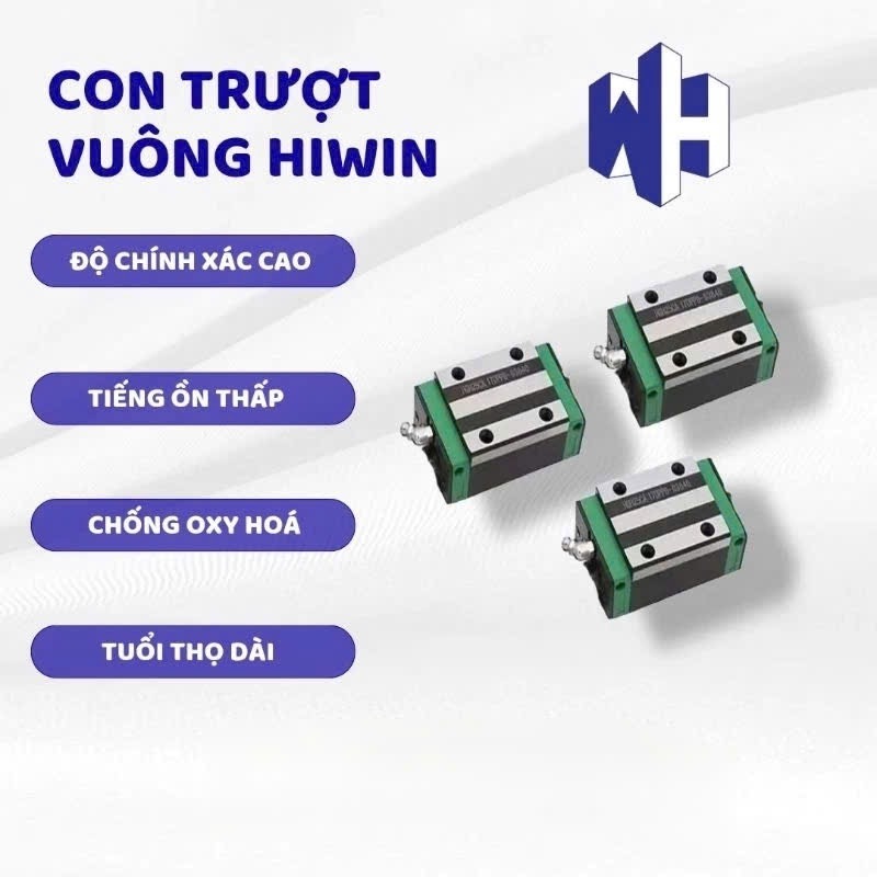 Con trượt vuông Hiwin HGH15CA, HGH20CA, HGH25CA, HGH30CA, HGW15CC ...