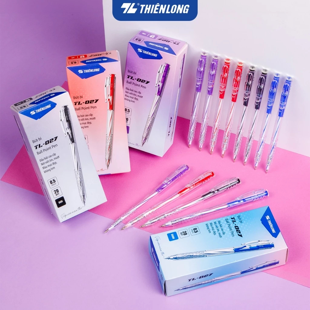 [TL027 - CHÍNH HÃNG] HỘP 20 Cây Viết Bi/ Bút Bi Thiên Long Cao Cấp TL ...