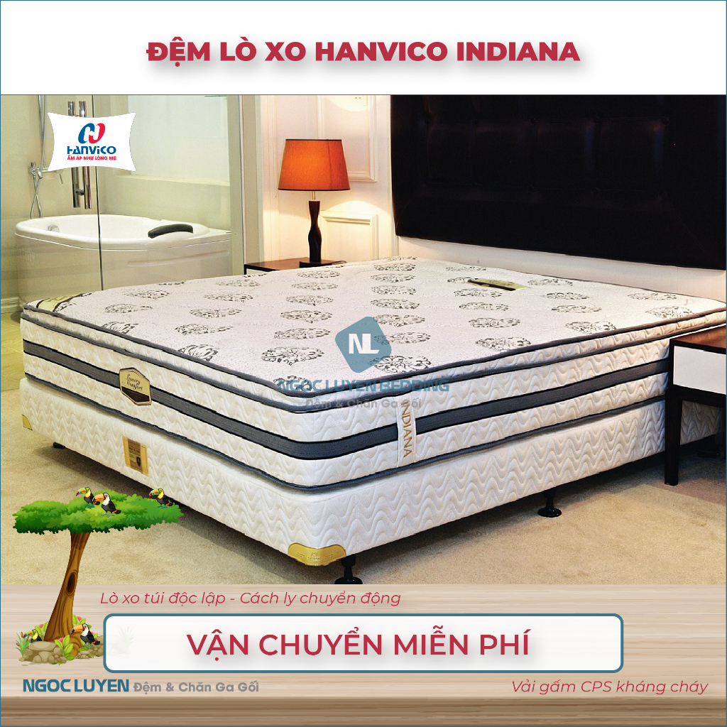 [CHÍNH HÃNG] Đệm lò xo Hanvico INDIANA - 3 Viền 16 Lớp - Dày 30cm - Lò ...
