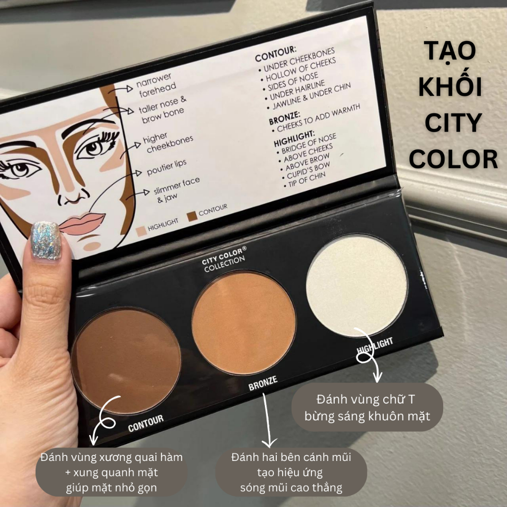 Bảng Phấn Tạo Khối Và Highlight City Color Contour Palette | Shopee ...