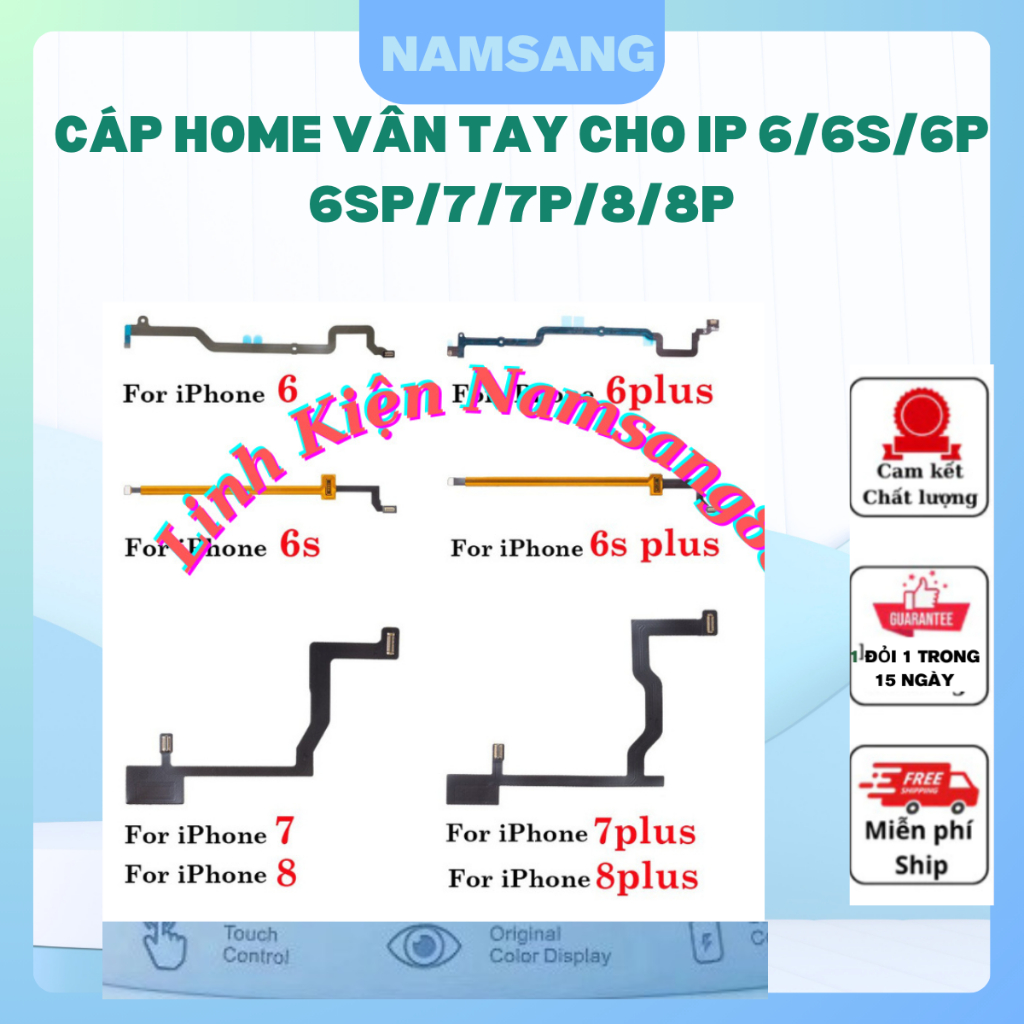 Cáp Home Vân Tay cho ip 6/6s/6p/6sp/7/7p/8/8p Độ Tương Thích Tuyệt Đối ...