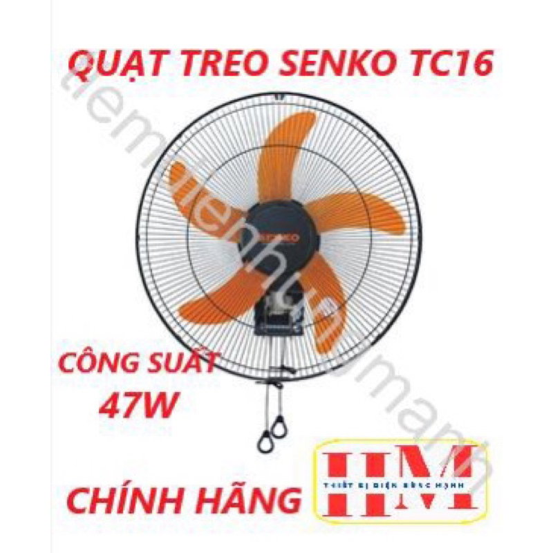 Quạt treo tường 2 dây SENKO 47W TC16 Chính hãng, động cơ đồng | Shopee ...